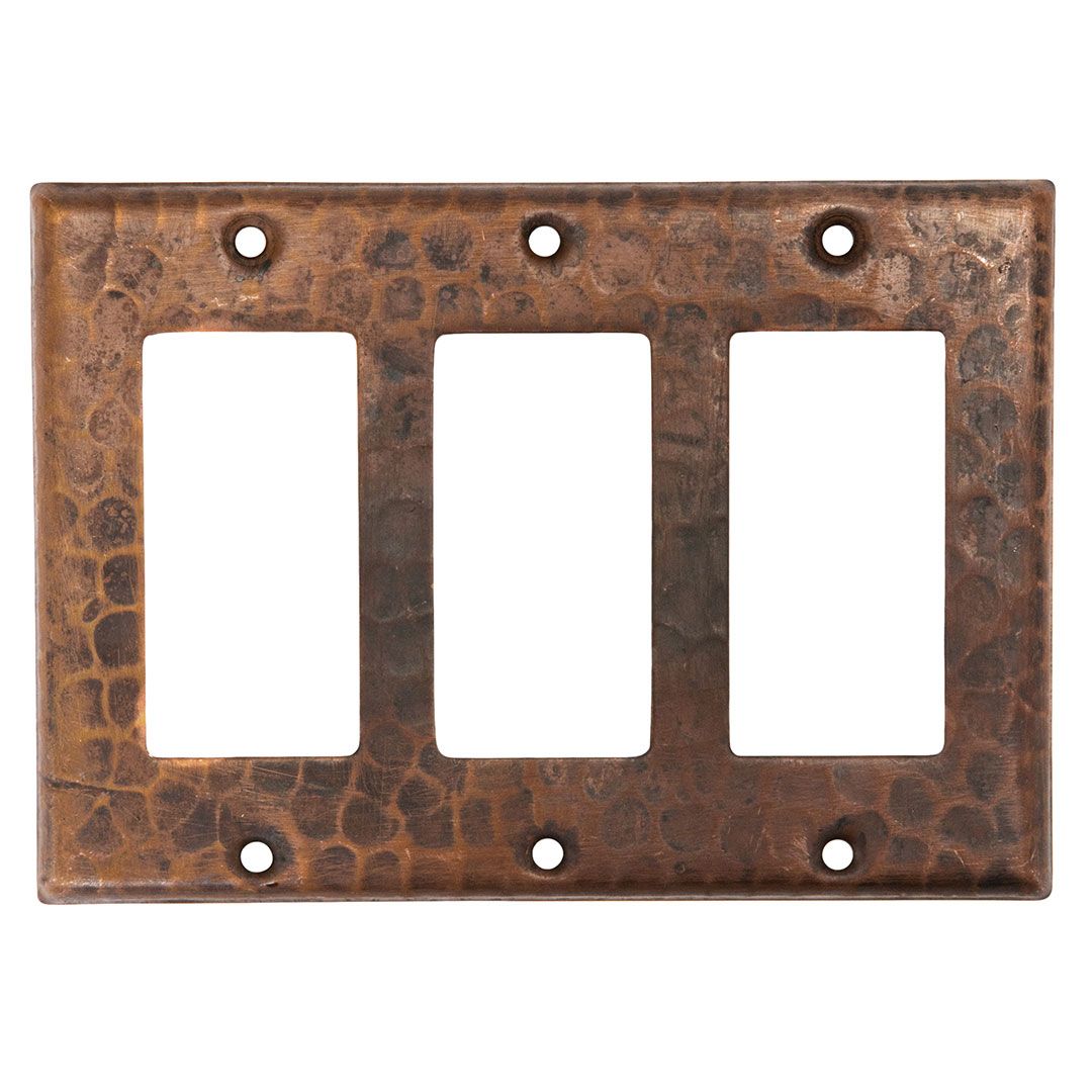 Copper Triple Ground Fault/Rocker GFI Switchplate Cover